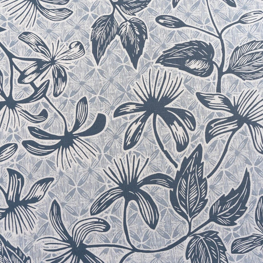 Clematis Bluestone & Mist in Linen – Lighten Up Handmade