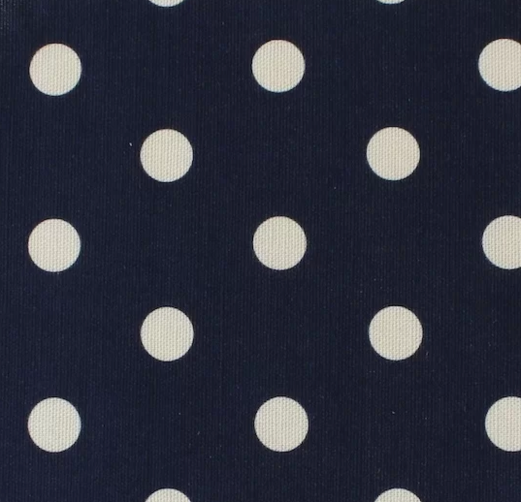 Spotty Day Navy Reverse Cotton Canvas – Lighten Up Handmade