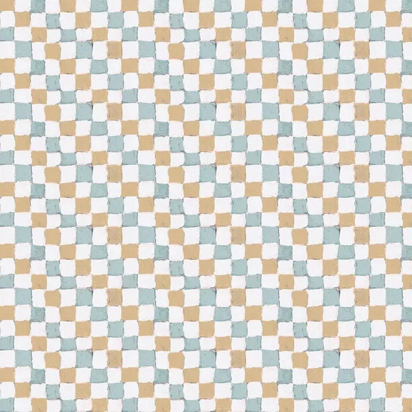 Checkers Duck Egg Tan in Linen – Lighten Up Handmade