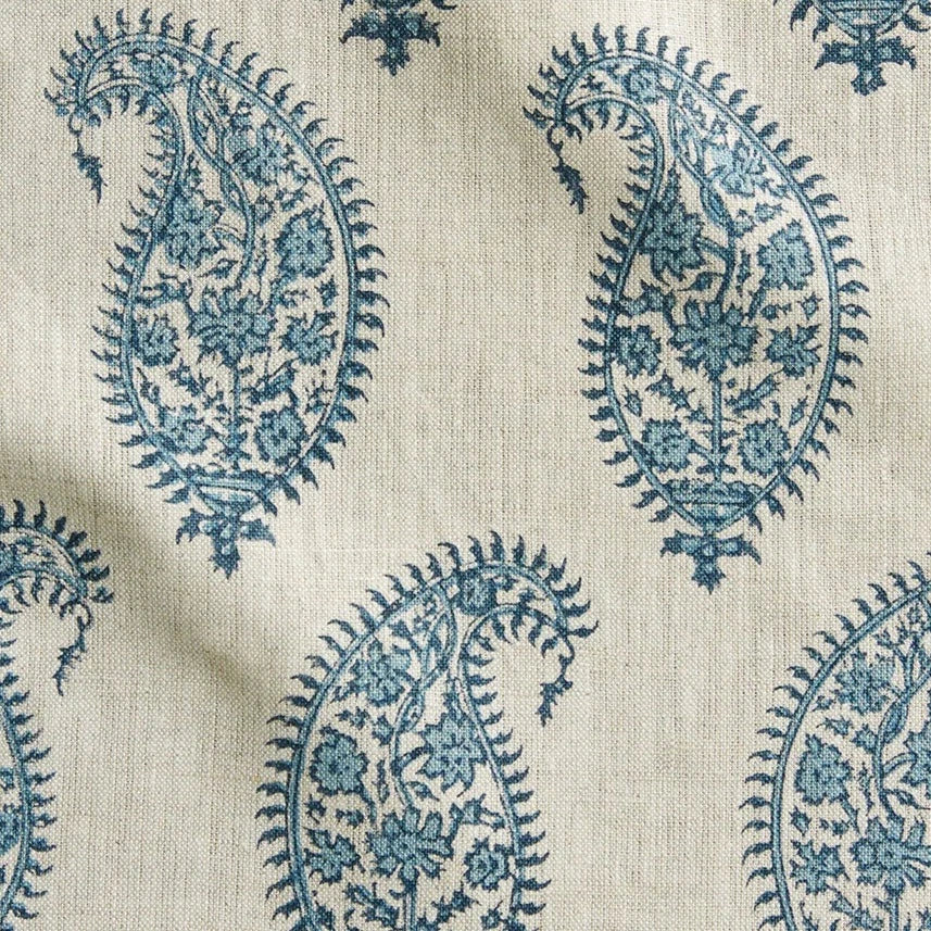 Paisley Azure in Linen – Lighten Up Handmade
